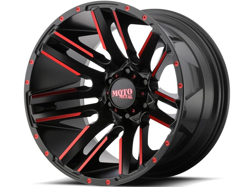 Moto Metal Black & Red MO978 Razor Wheels | Rugged Ridge