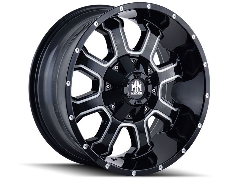 Mayhem Machined Black Fierce Wheels | Rugged Ridge