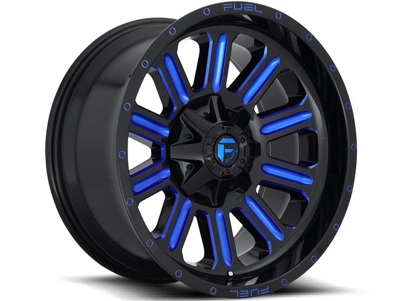 Fuel Black & Blue Hardline Wheels | Rugged Ridge