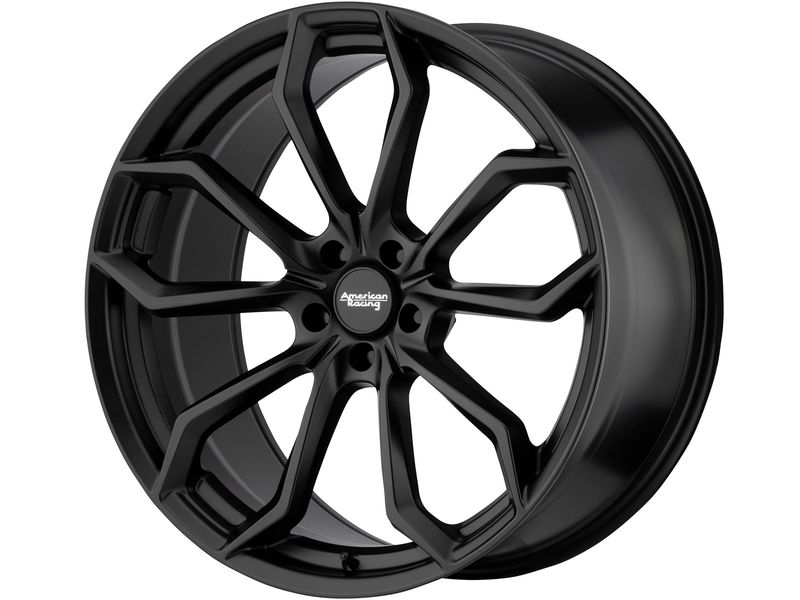 American Racing Matte Black AR932 Splitter Wheels | Rugged Ridge