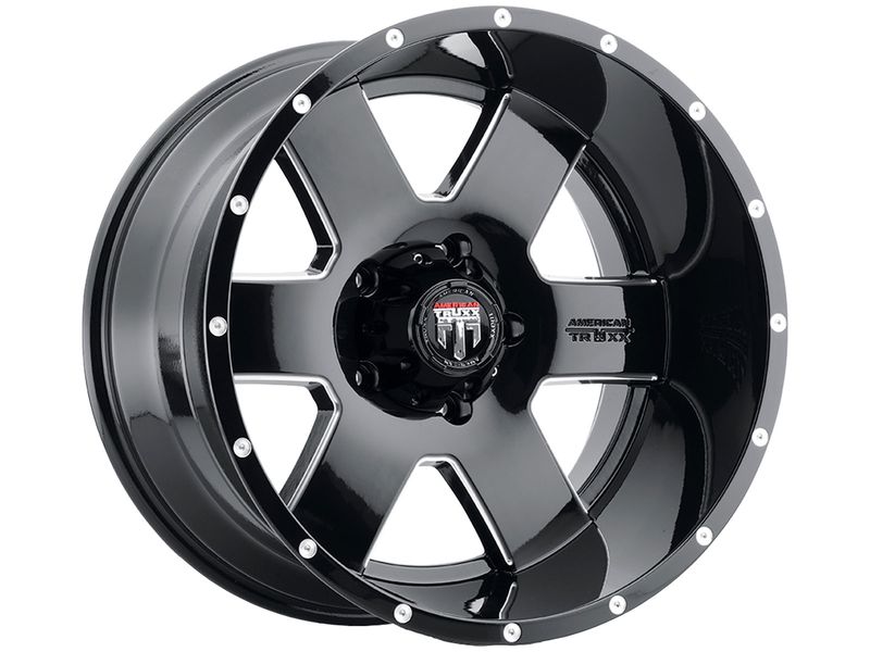 American Truxx Milled Gloss Black AT-155 Armor Wheels | Rugged Ridge