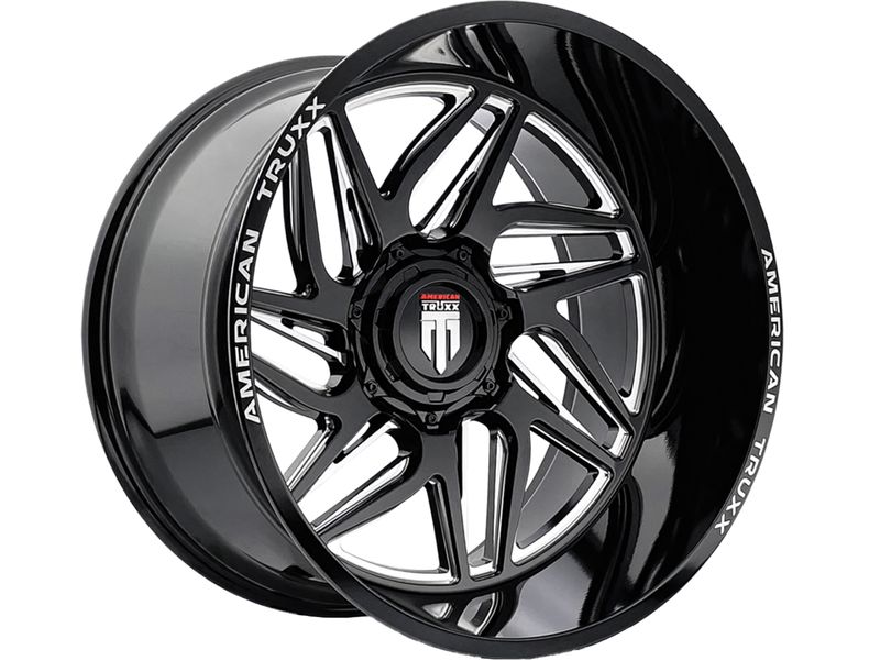American Truxx Milled Gloss Black AT-1917 Goliath Wheels | Rugged Ridge