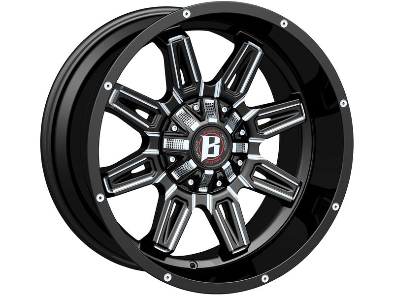 Ballistic Milled Gloss Black 965 Catapult Wheels | Rugged Ridge