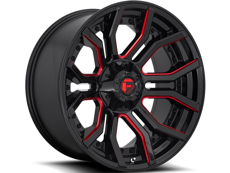 Fuel Black & Red Rage Wheels | Rugged Ridge