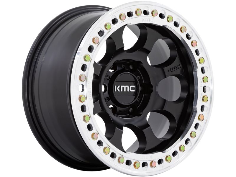 KMC Matte Black KM237 Riot Beadlock Wheels | Rugged Ridge