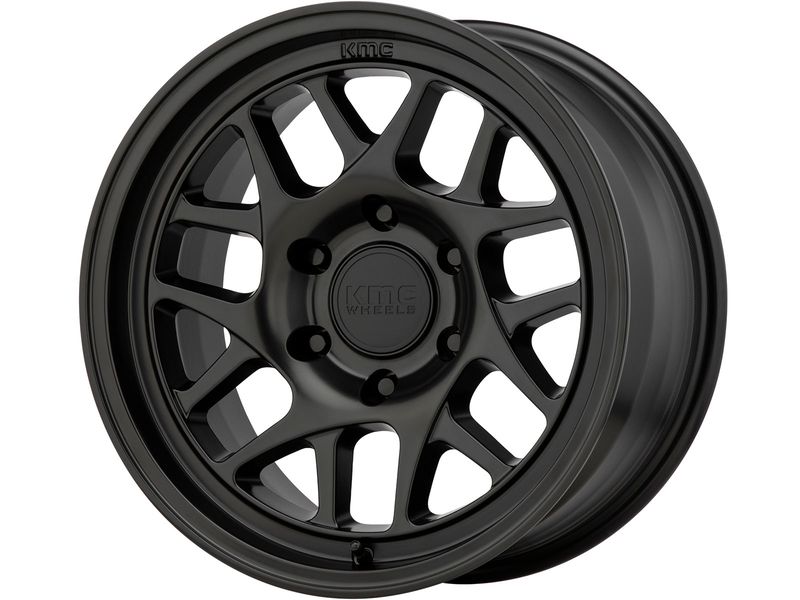 KMC Matte Black KM717 Bully OL Wheels | Rugged Ridge