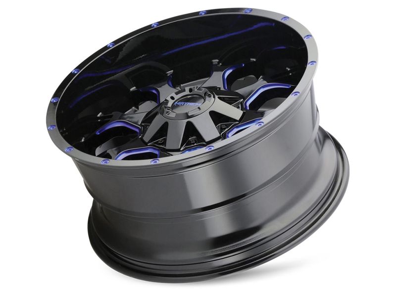 Mayhem Gloss Black & Blue Warrior Wheels | Rugged Ridge