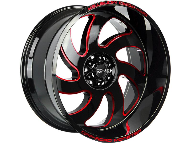 Off-Road Monster Black & Red M07 Wheels | Rugged Ridge