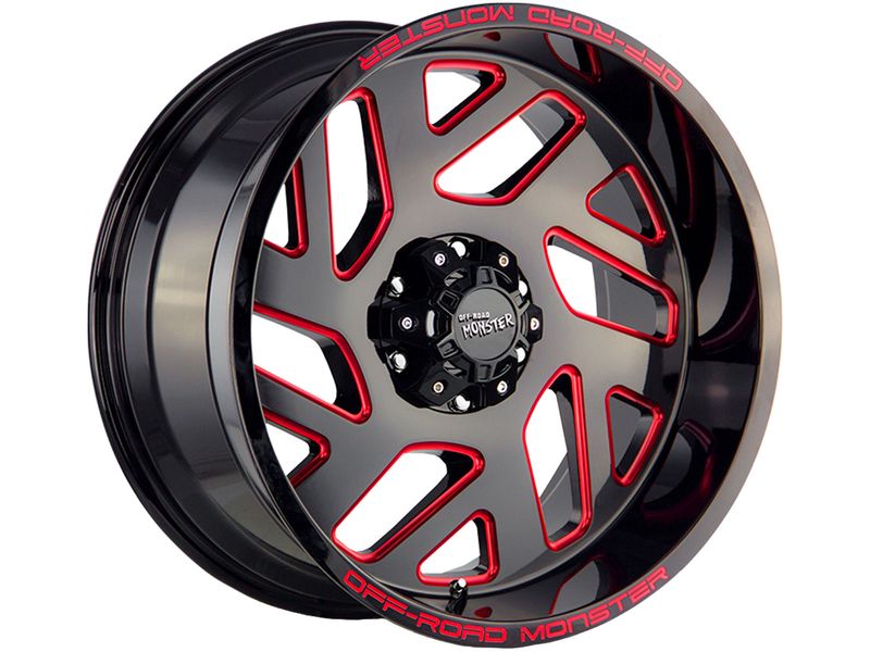 Off-Road Monster Black & Red M19 Wheels | Rugged Ridge