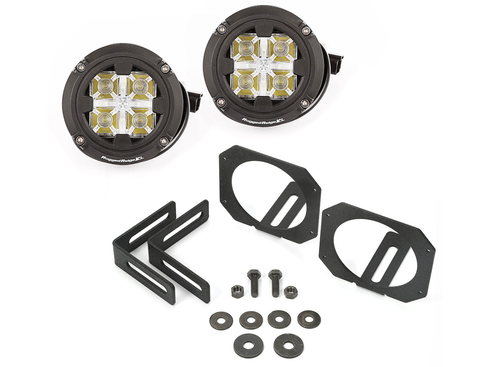 Bumper Mount LED Round Light Kit | Rugged Ridge