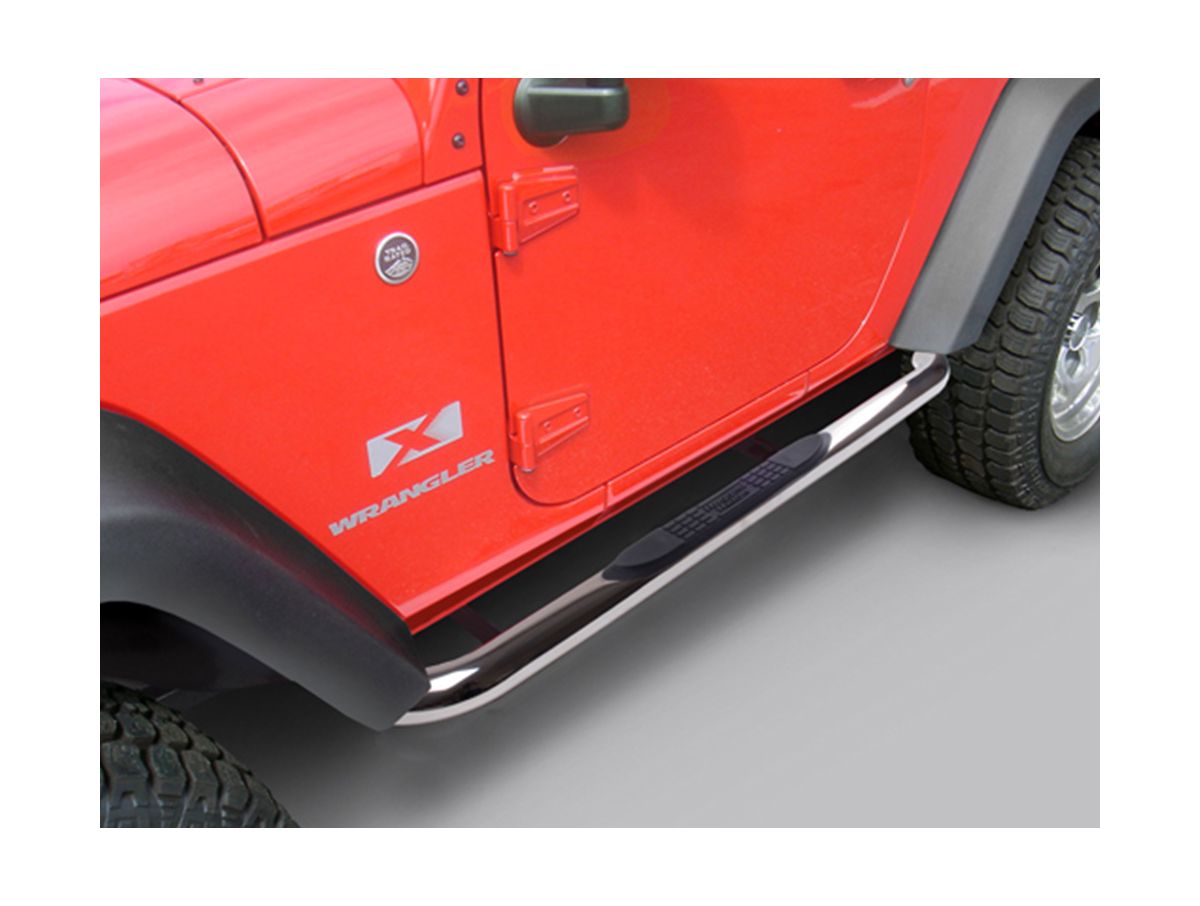 Rugged Ridge Tube Side Step Kit Round 3 Inch Stainless 11593.05