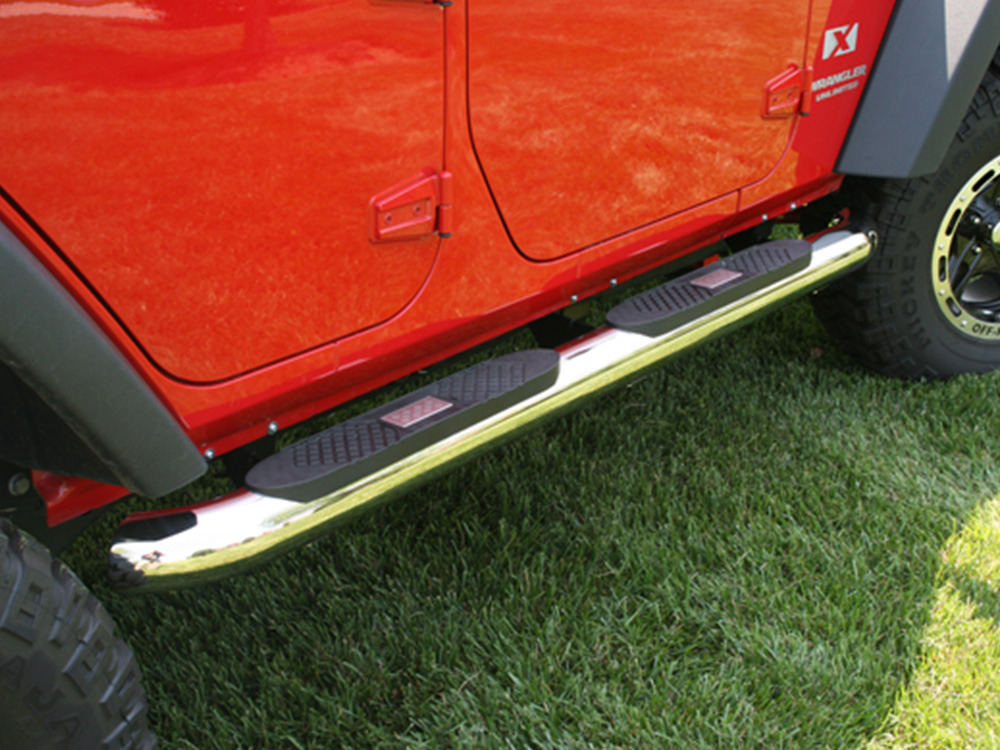 Rugged Ridge 4" Stainless Round Side Steps [SKU