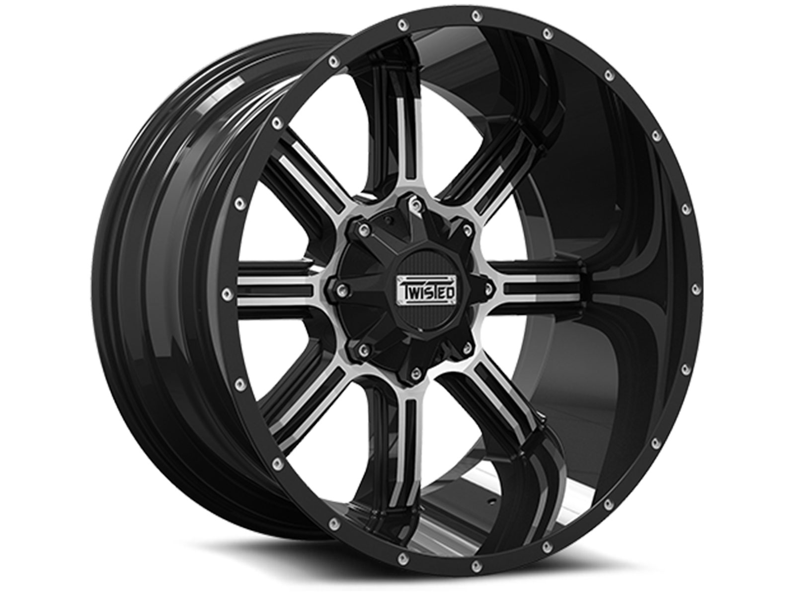 Twisted Off-Road Machined Black Radar Wheels | Rugged Ridge