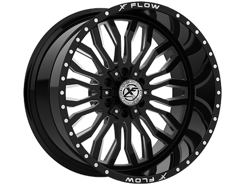 XF Flow Offroad Milled Gloss Black XFX-305 Wheels | Rugged Ridge
