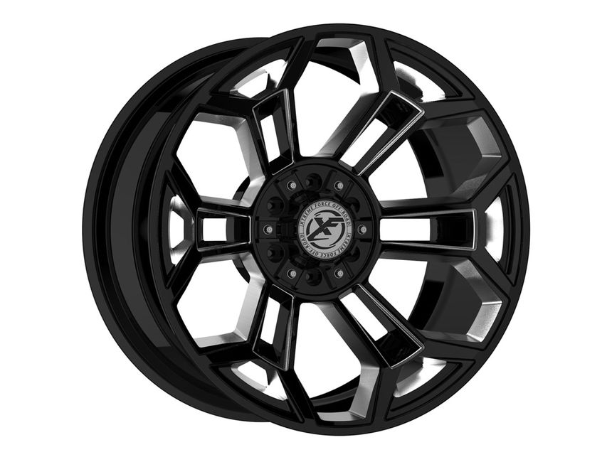 XF Offroad Forged Milled Gloss Black XFX-308 Wheels | Rugged Ridge