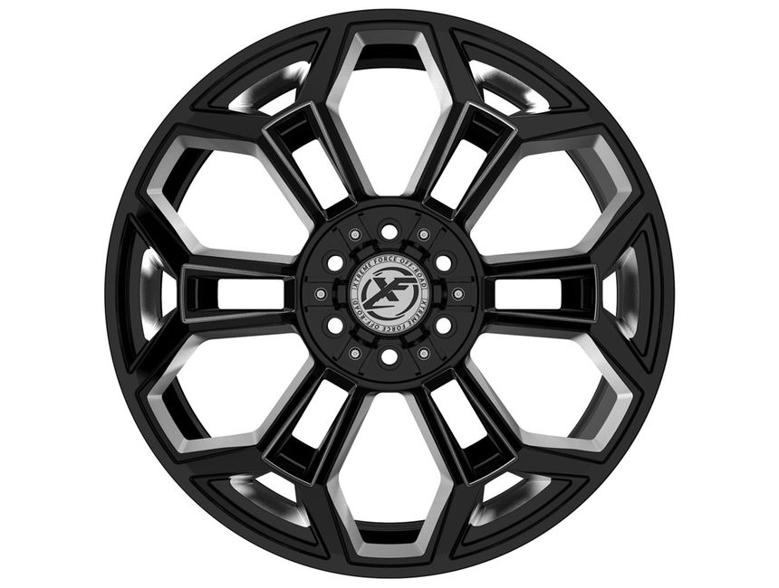XF Offroad Forged Milled Gloss Black XFX-308 Wheels | Rugged Ridge