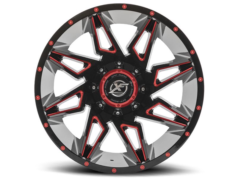 XF Off-Road XF Offroad Gloss Black & Red XF-218 Wheel XF ...