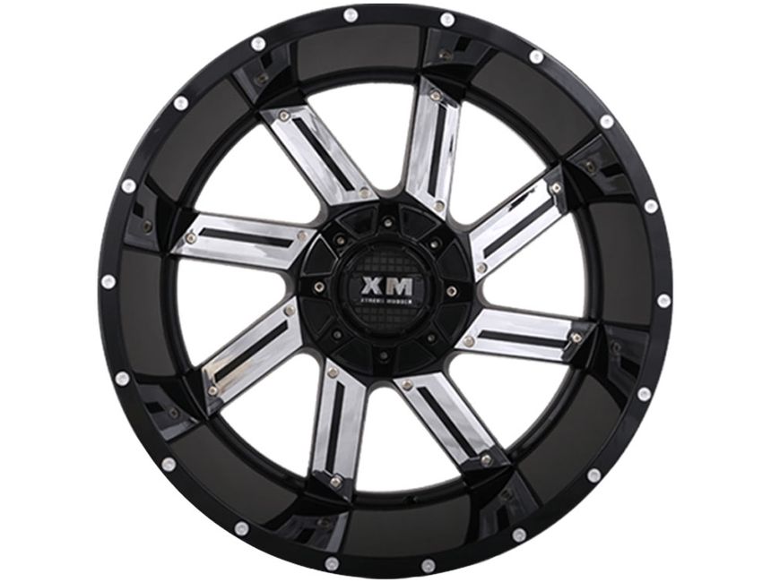 XM Offroad Gloss Black & Chrome Inserts XM-319 Wheels | Rugged Ridge