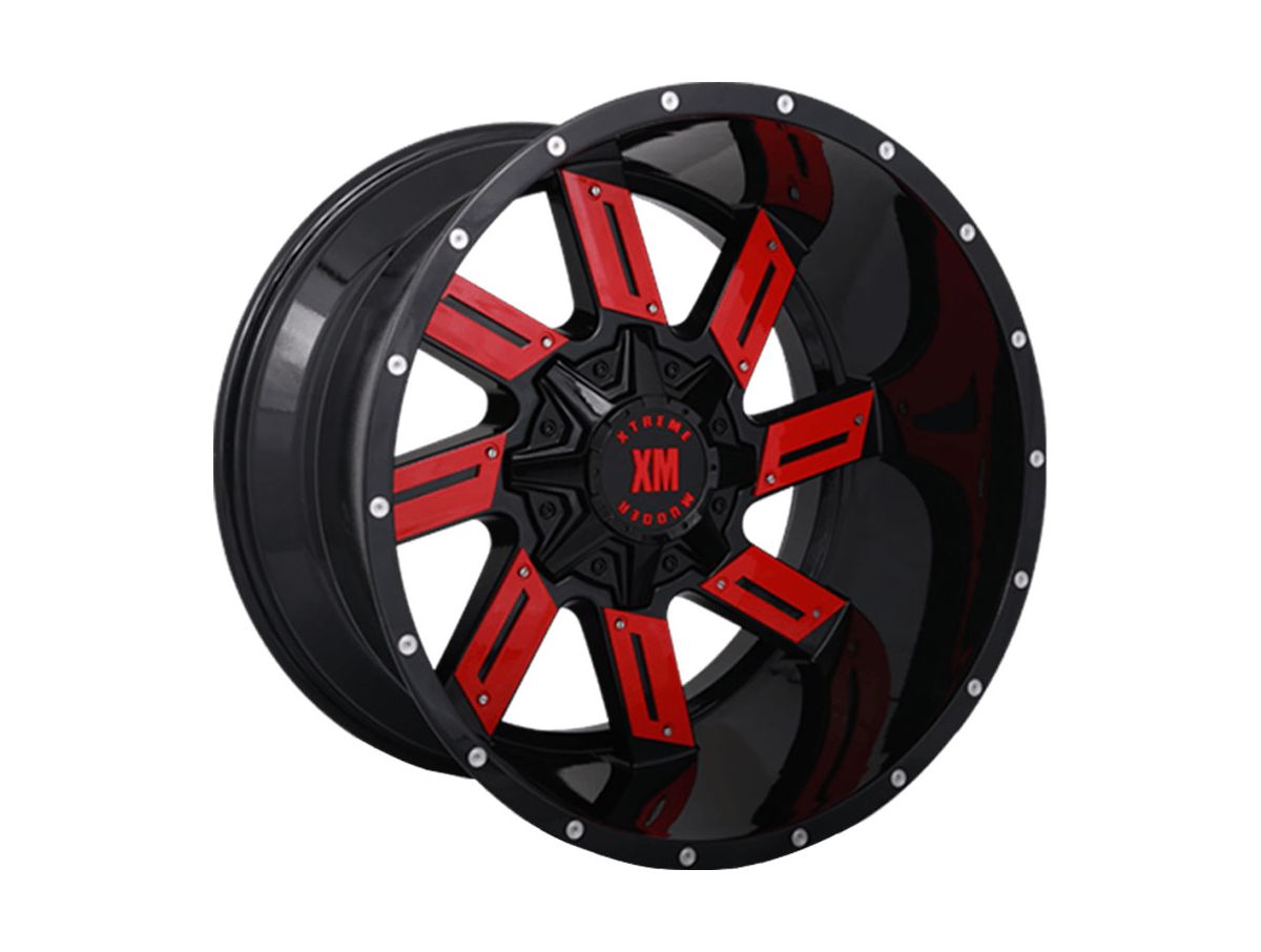 XM Offroad XM Offroad Gloss Black & Red Inserts XM-319 Wheel ...