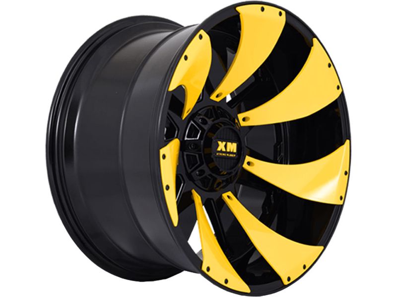 XM Offroad Gloss Black & Yellow Inserts XM-326 Wheels | Rugged Ridge