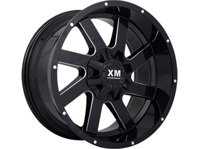 XM Offroad XM Offroad Milled Gloss Black XM-322 Wheel XM322201261356139 ...