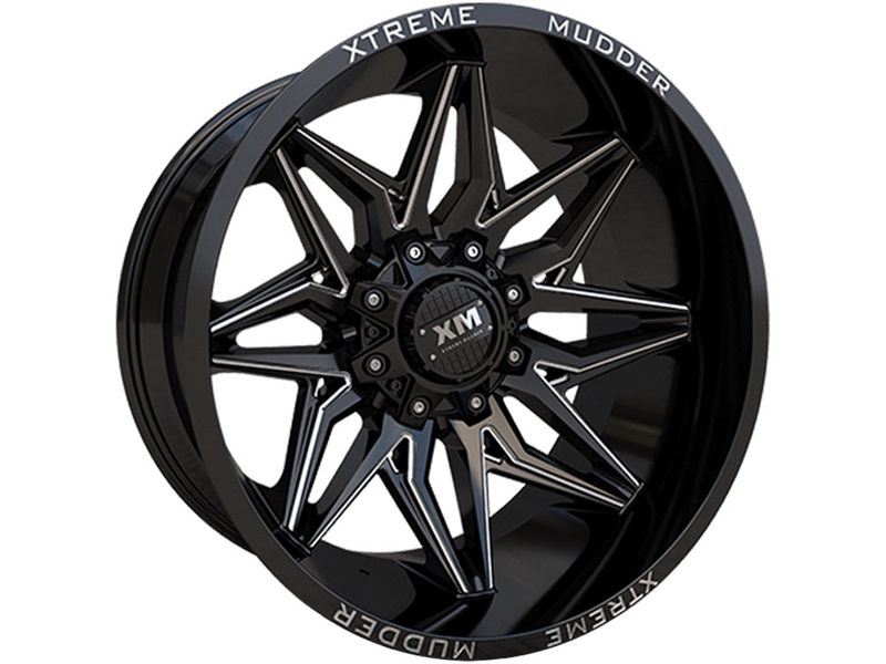 XM Offroad XM Offroad Milled Gloss Black XM-342 Wheel XM34222128180 ...